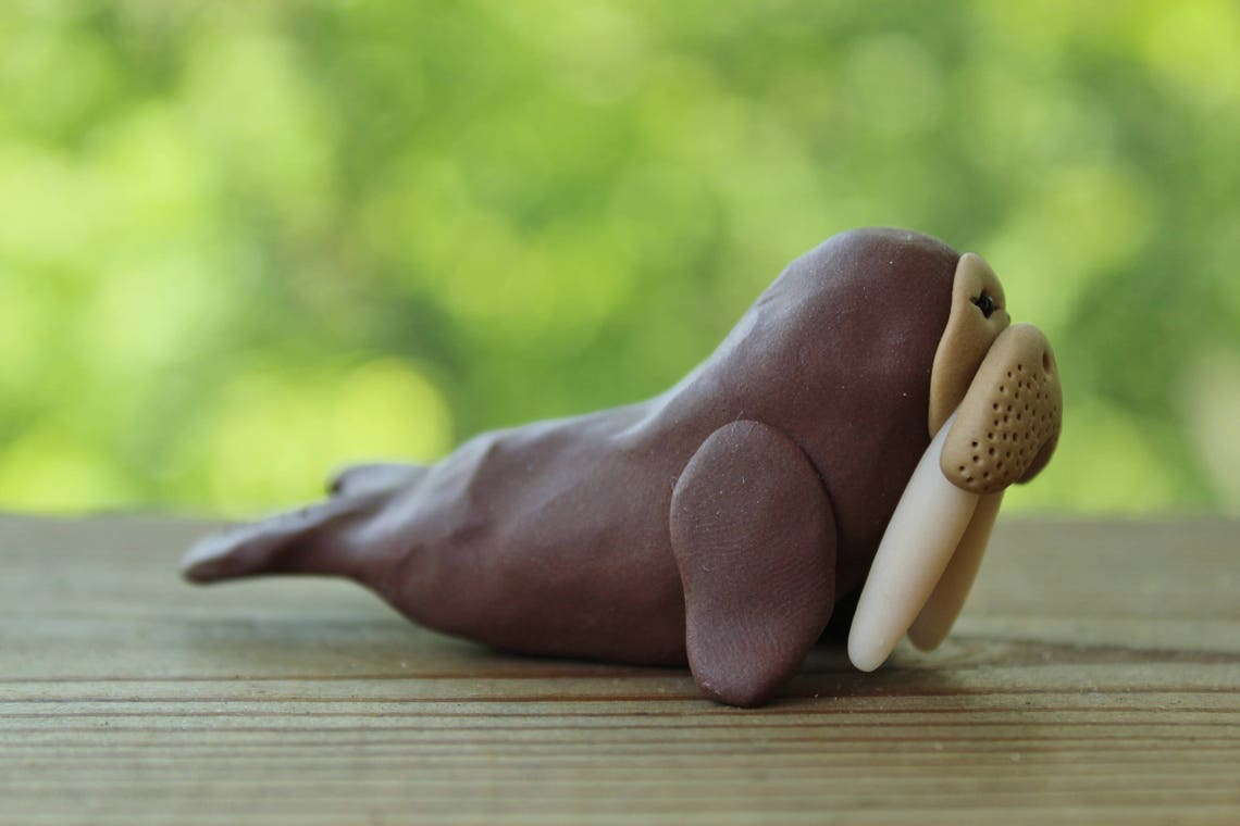 Polymer Clay Walrus Figurine Handmade Walrus Figurine Polymer Clay ...