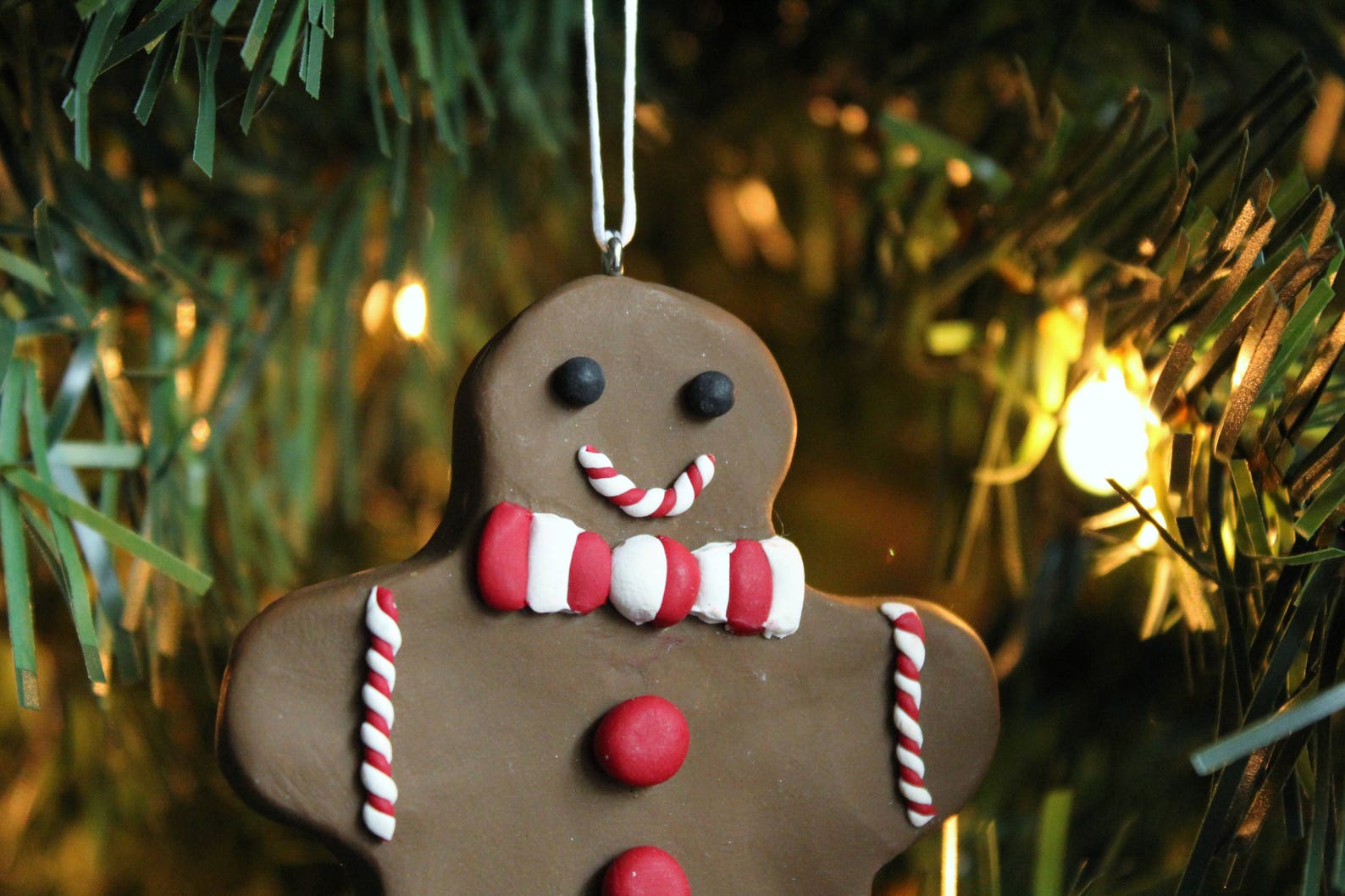 Gingerbread Man With Bow Tie Ornament Polymer Clay Christmas - Etsy