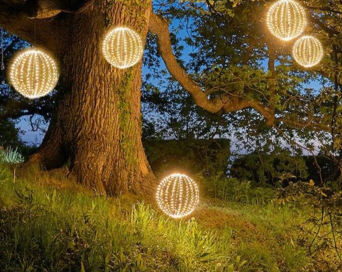 10 Inch Grapevine Tree Balls With 100 LED Solar Lights - Etsy