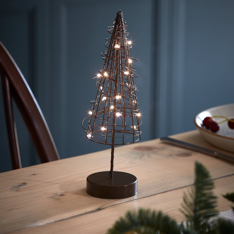 Wire Tabletop Christmas Tree LED Light - Etsy