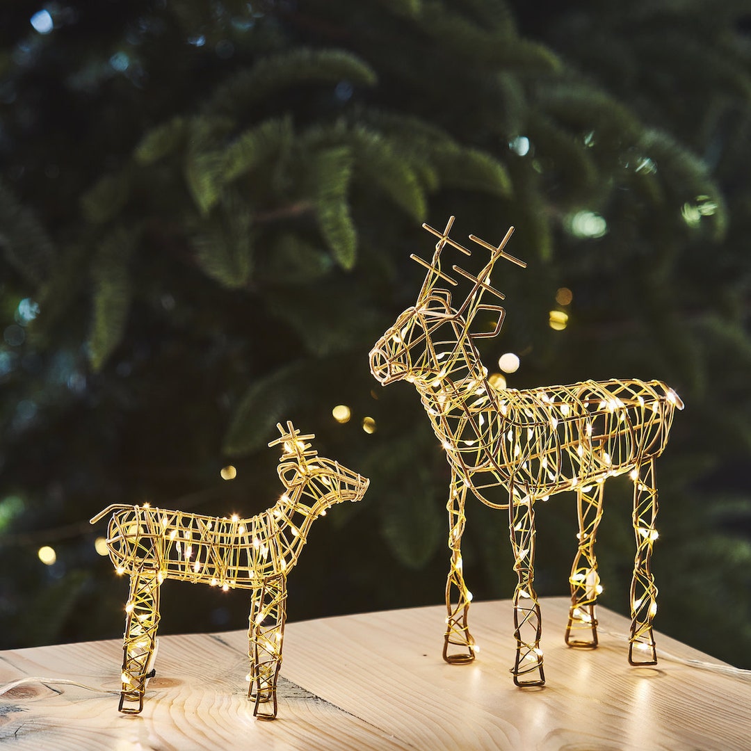 Gold Reindeer Table Light - Etsy