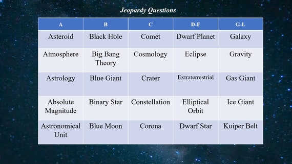 Astronomy Vocabulary