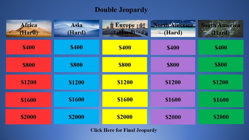 World Capitals Jeopardy - Interactive and Educational Version of ...