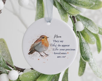 Robin Bauble Pebble Art Sympathy Christmas Bauble - Etsy UK