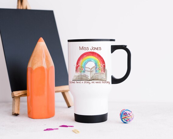 Personalised Teacher Travel Mug Teacher Rainbow Mug Teacher - Etsy UK