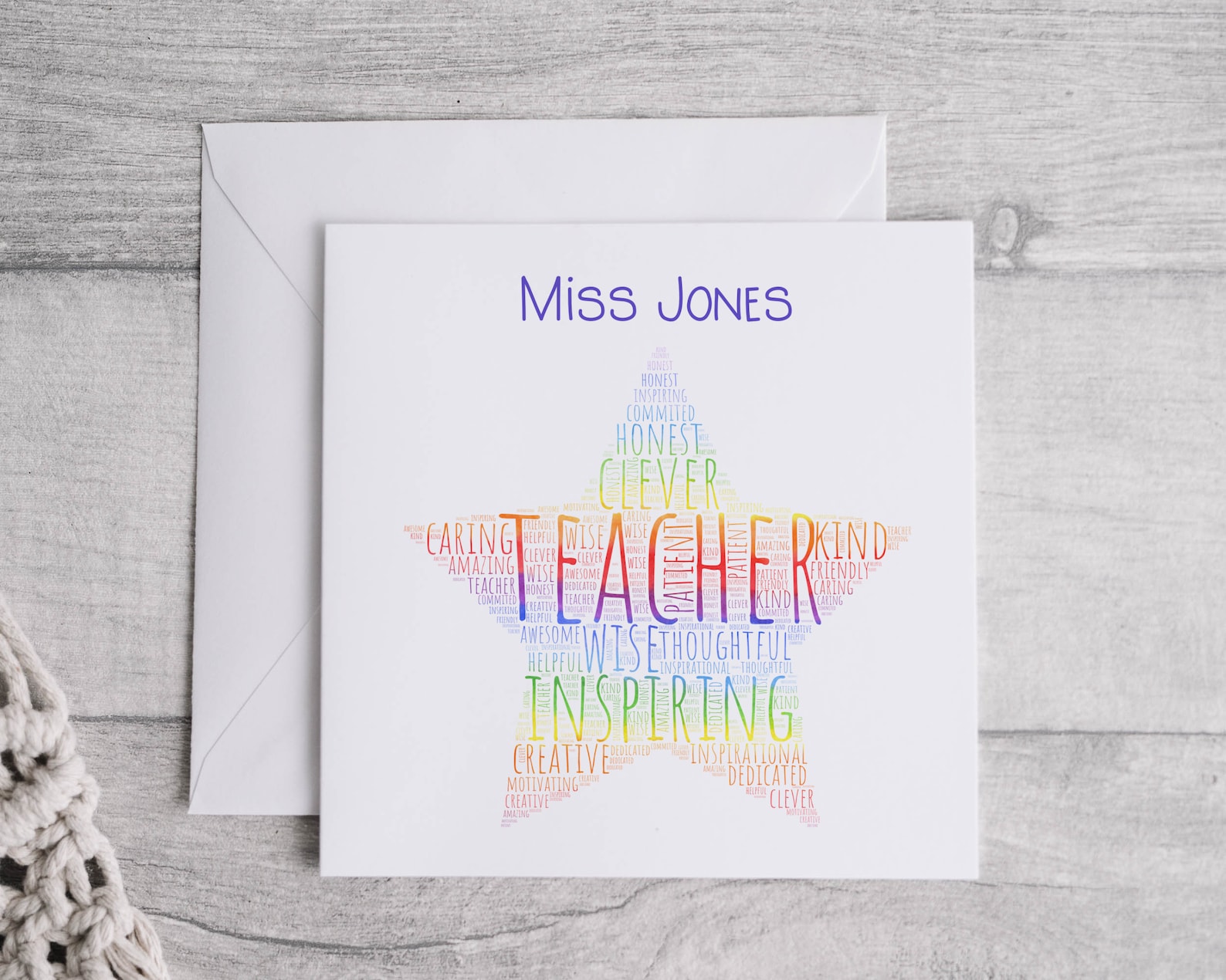 Personalised Teacher Card Thank You Card Teacher Card Thank - Etsy