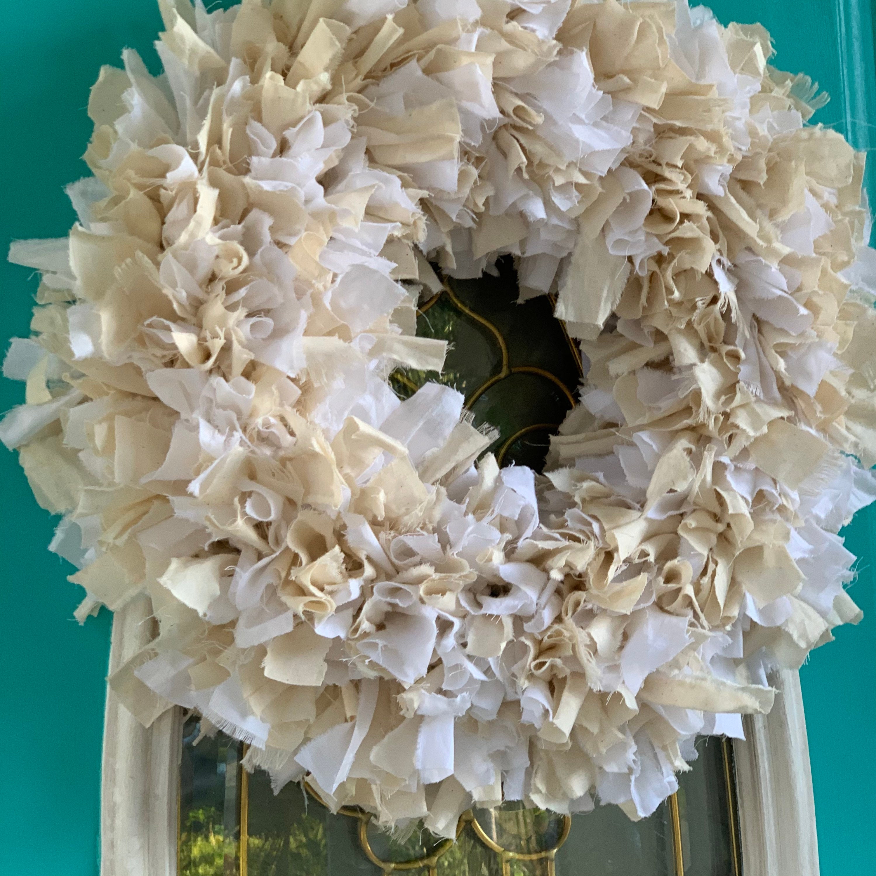 Vintage Rag Wreath Country Hand Tied Rag Wall Decor Shabby - Etsy