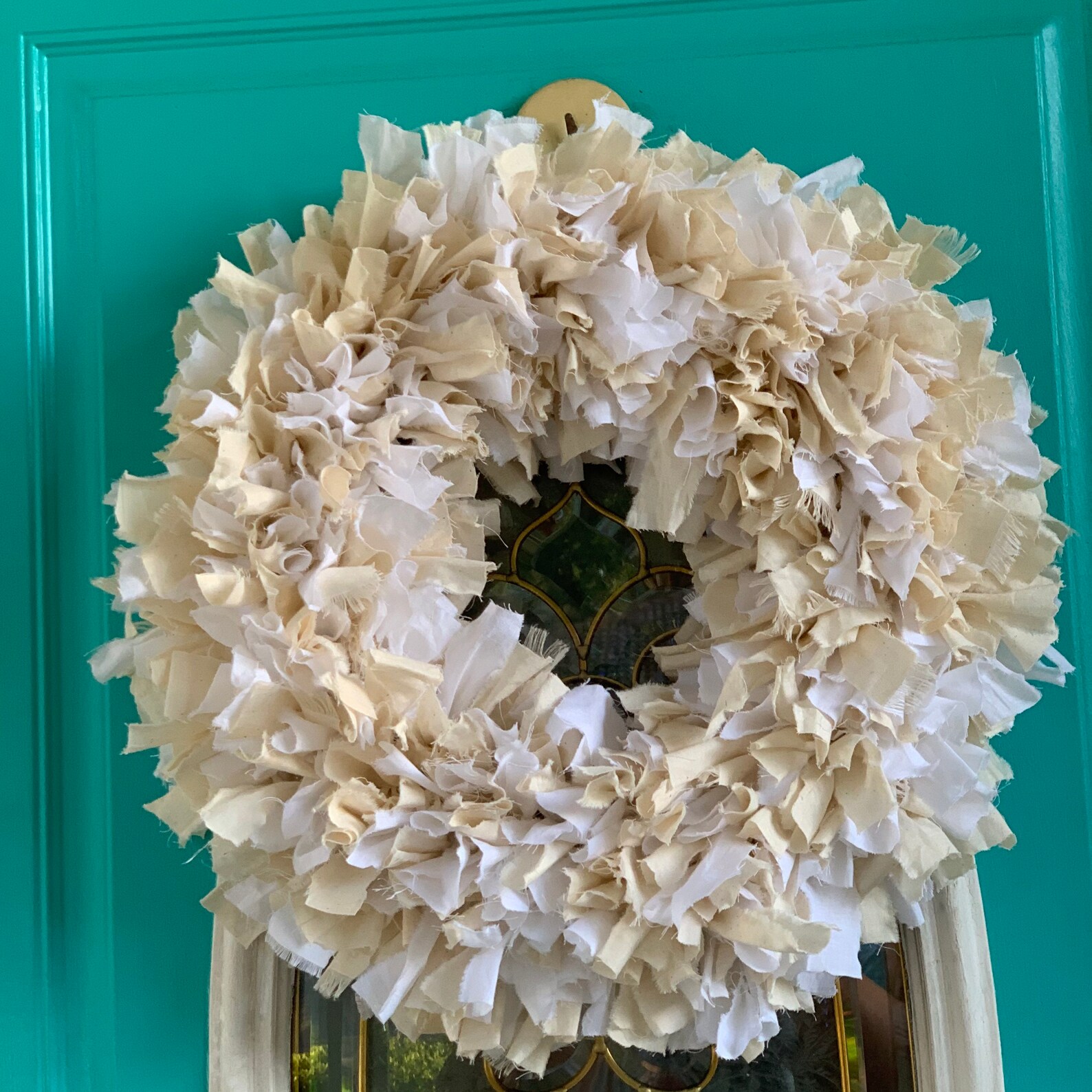 Vintage Rag Wreath Country Hand Tied Rag Wall Decor Shabby - Etsy