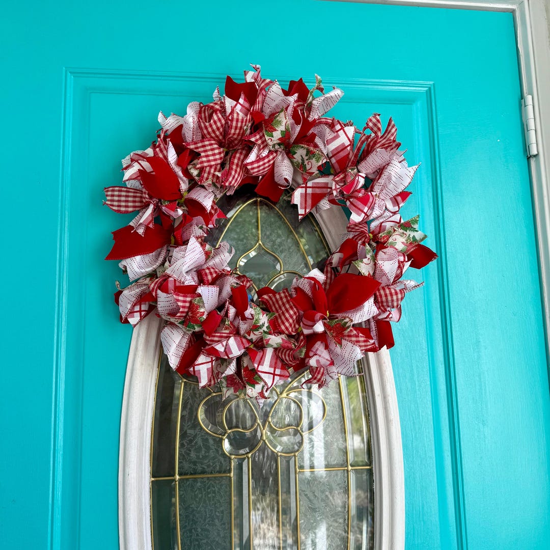 Red Velvet Ribbon Wreath - Etsy