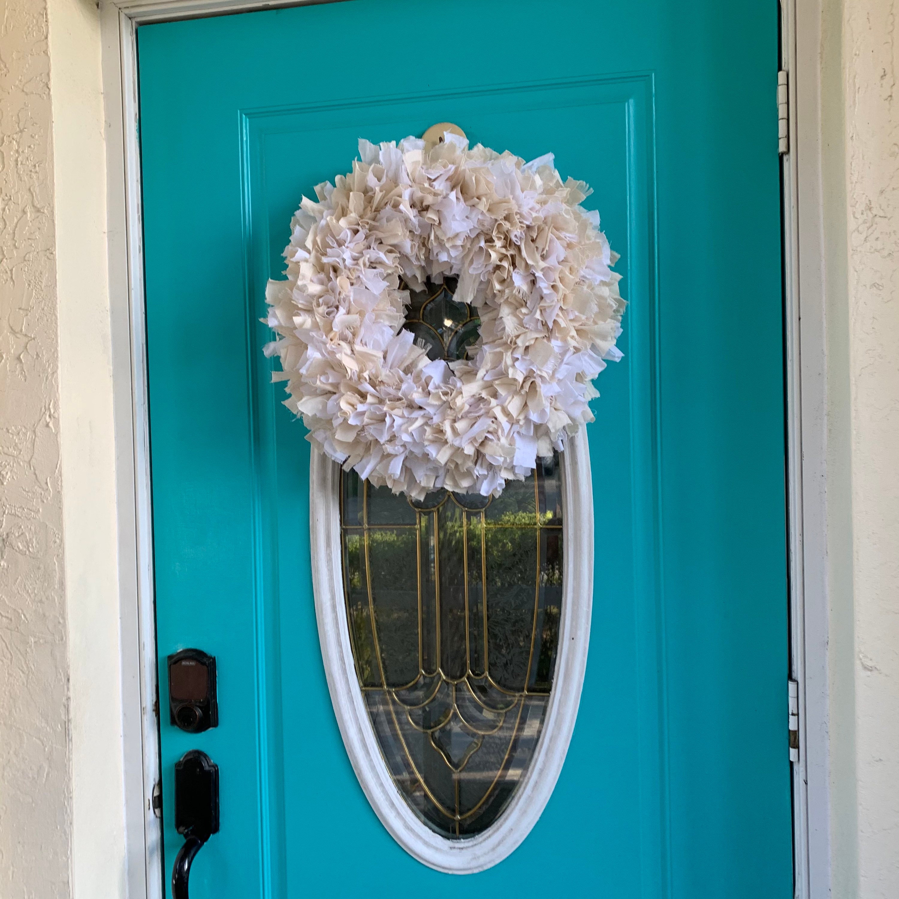 Vintage Rag Wreath Country Hand Tied Rag Wall Decor Shabby - Etsy