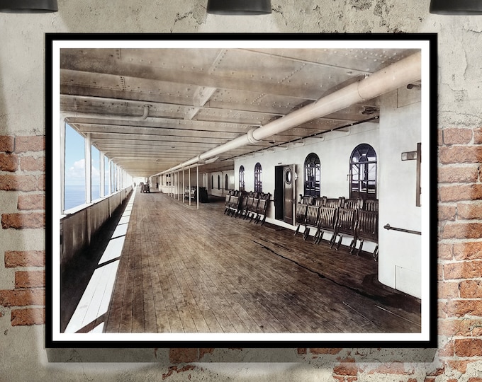 Titanic Prominade Photo RESTORED IN COLOR Industrial Wall Art Steampunk ...
