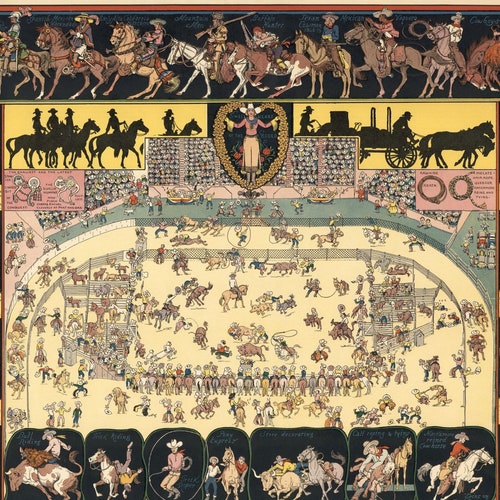 1933 Evolution of the COWBOY Rodeo Reproduction Poster Jo - Etsy