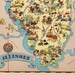 1930's Vintage ILLINOIS State Map Cartoon Map Print Gallery Wall Art ...