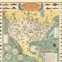 Kentucky State Fish, Map Art, Nature Outdoor Art, Vintage Map Art, Art ...