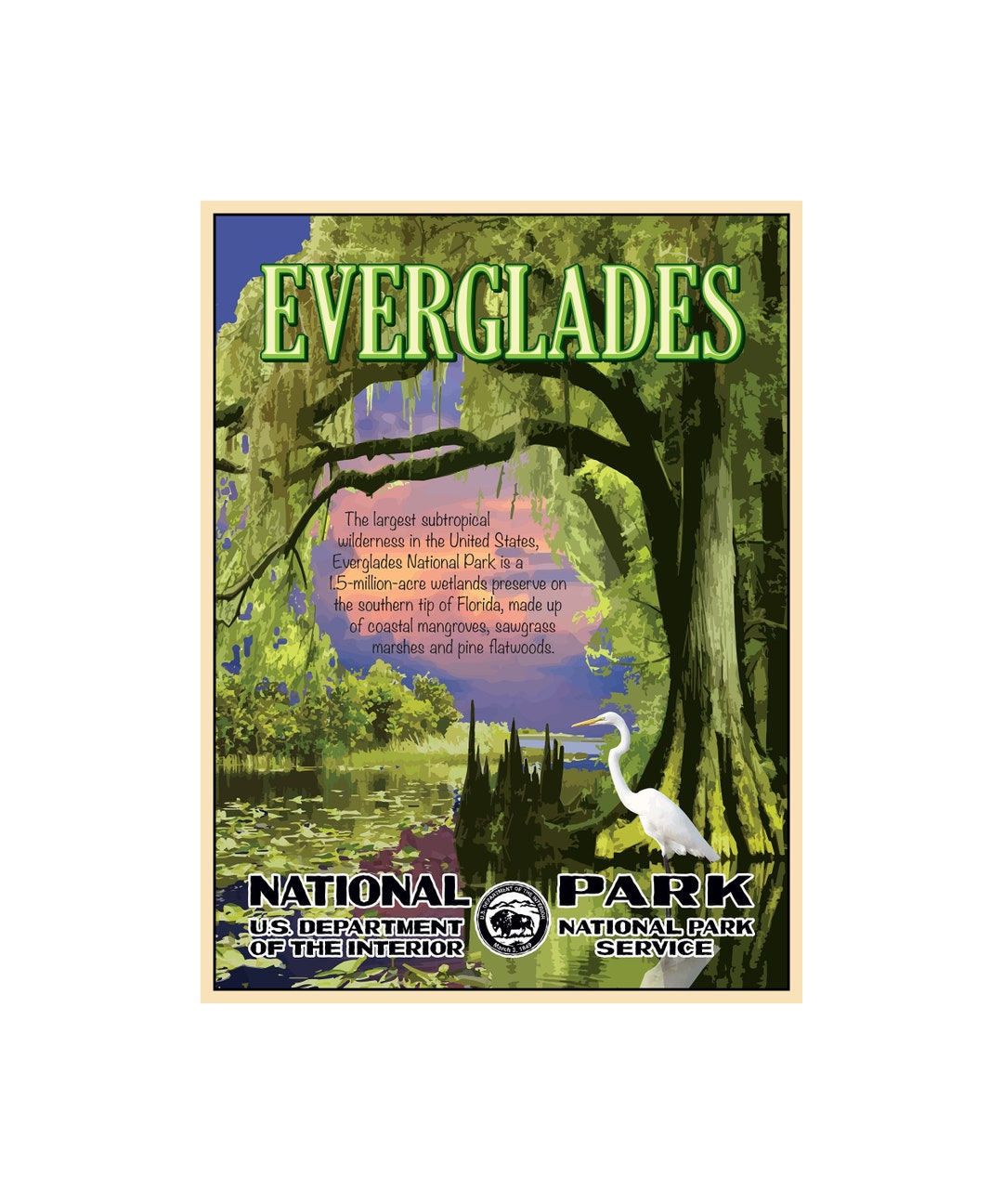 Everglades National Park in Florida Travel Poster National Park Poster ...