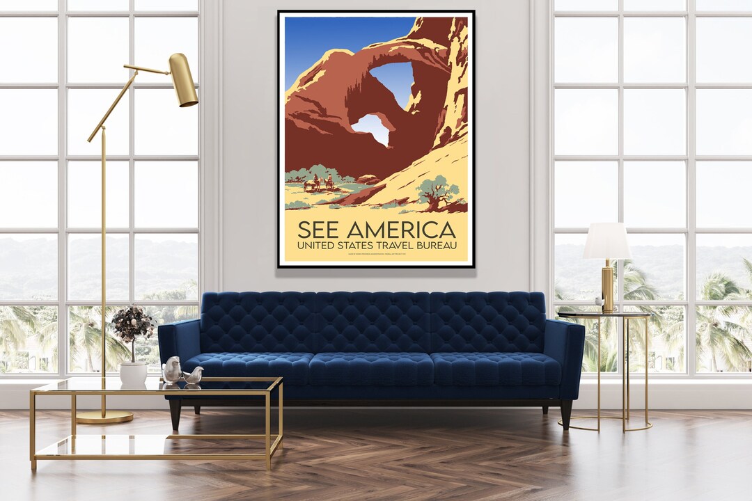 SEE AMERICA WPA Travel Poster National Park Travel Poster Print, the ...