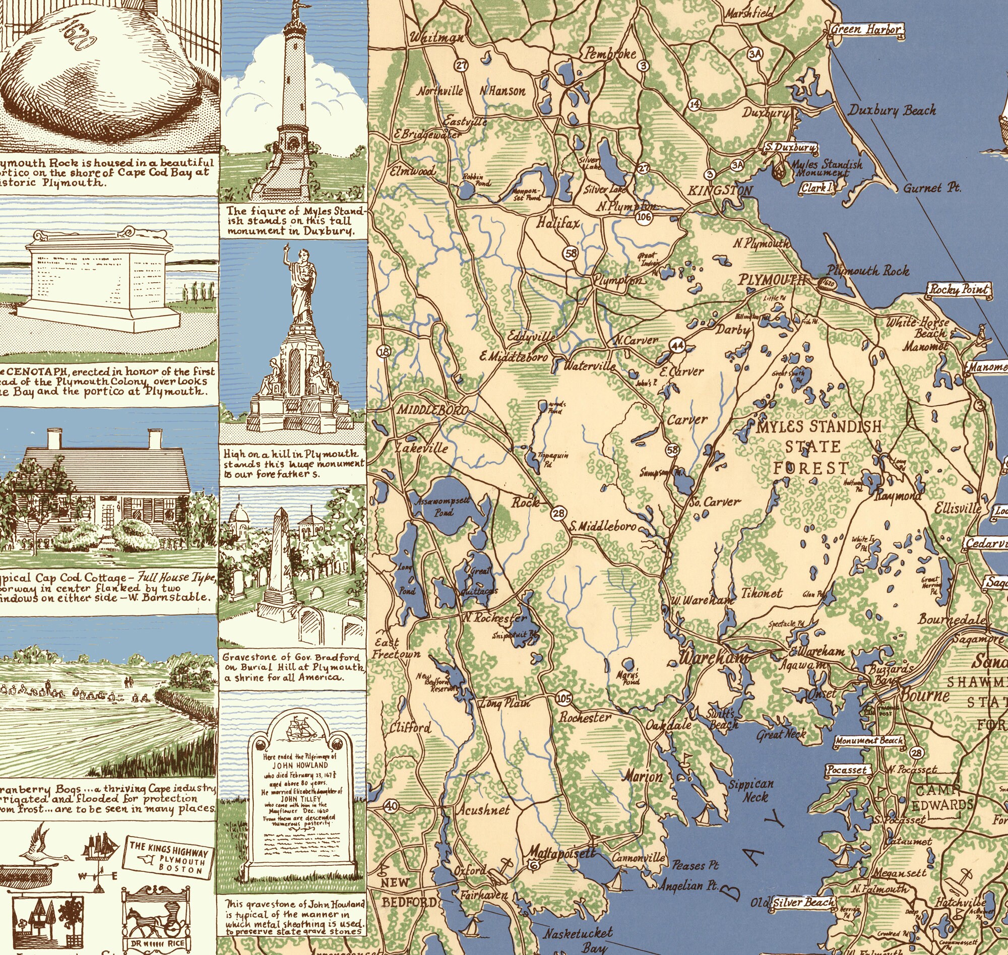 CAPE COD Region Cartograph Poster Vintage Massachusetts - Etsy