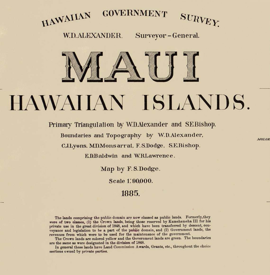 Maui Map, Vintage Maui Map 1885, Restored Hawaii Map, Maui Art, Hawaii ...