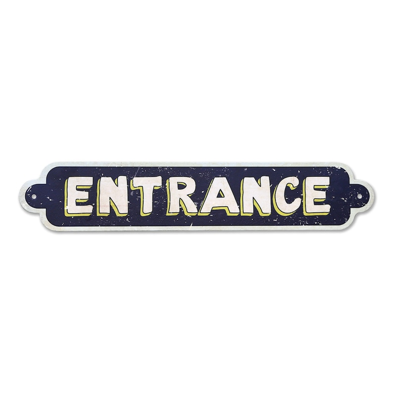 Vintage Entrance Sign Business Restaurant Sign Metal Sign Wall Art Home ...