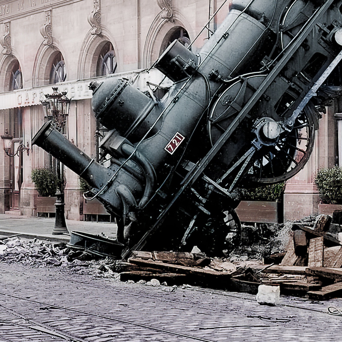 Montparnasse Derailment COLORIZED Photo Print Poster Vintage | Etsy