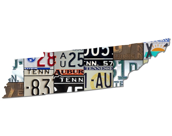 1950 Antique Tennessee License Plate White & Black Vintage Retro ...