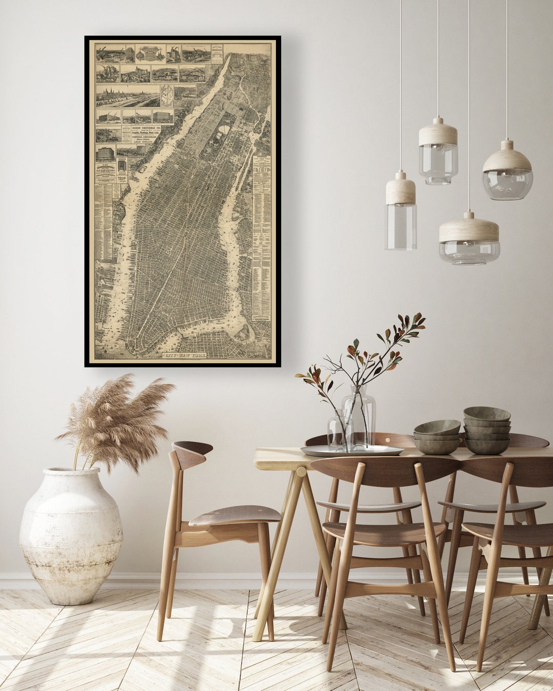 New York Map Detailed New York Print New York City Map Manhattan Print ...