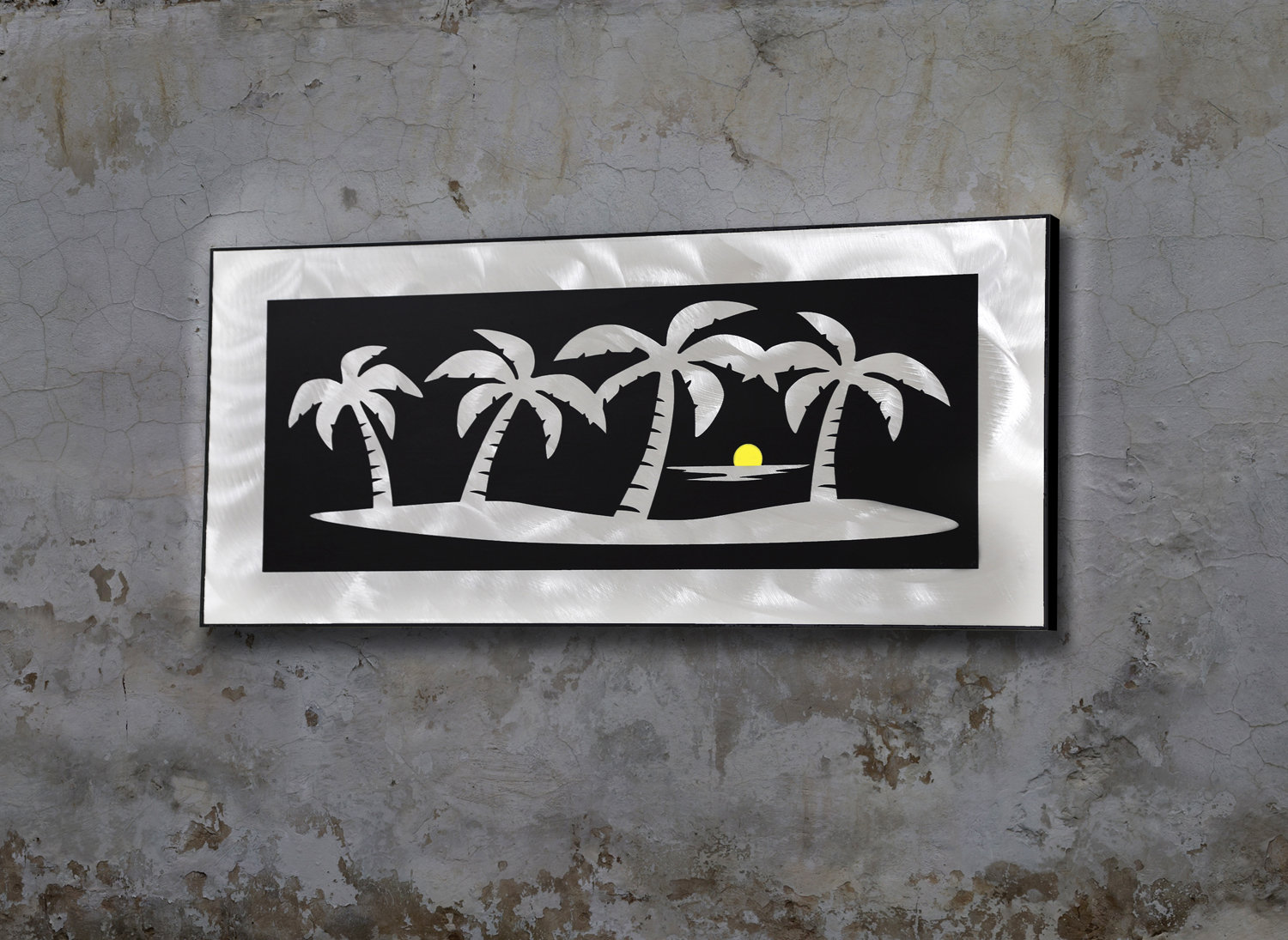 Palm Tree Aluminum Wall Art Coastal Art Palm Tree Panel - Etsy