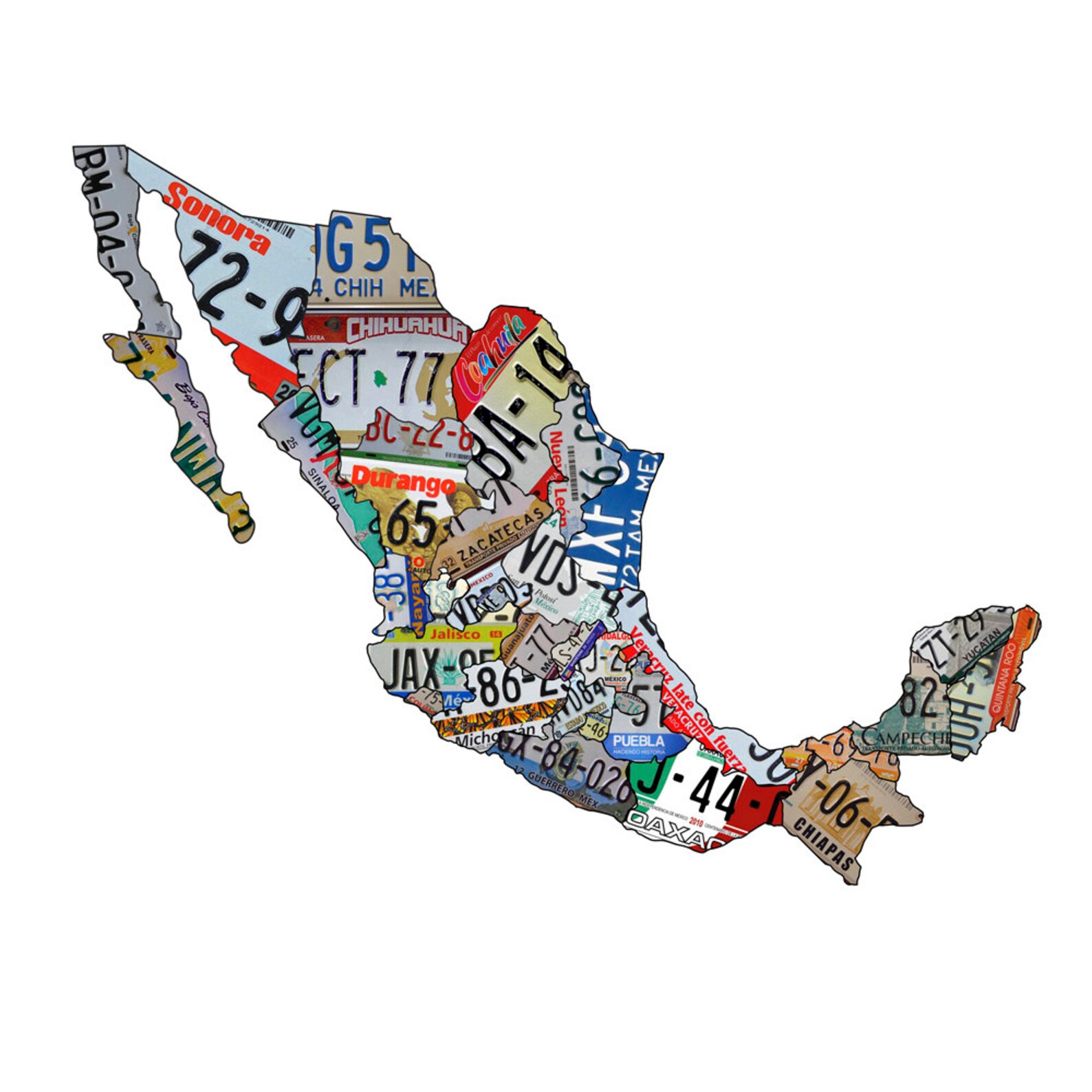 Plasma Cut Aluminum dibond MEXICO License Plate Map Sign - Etsy
