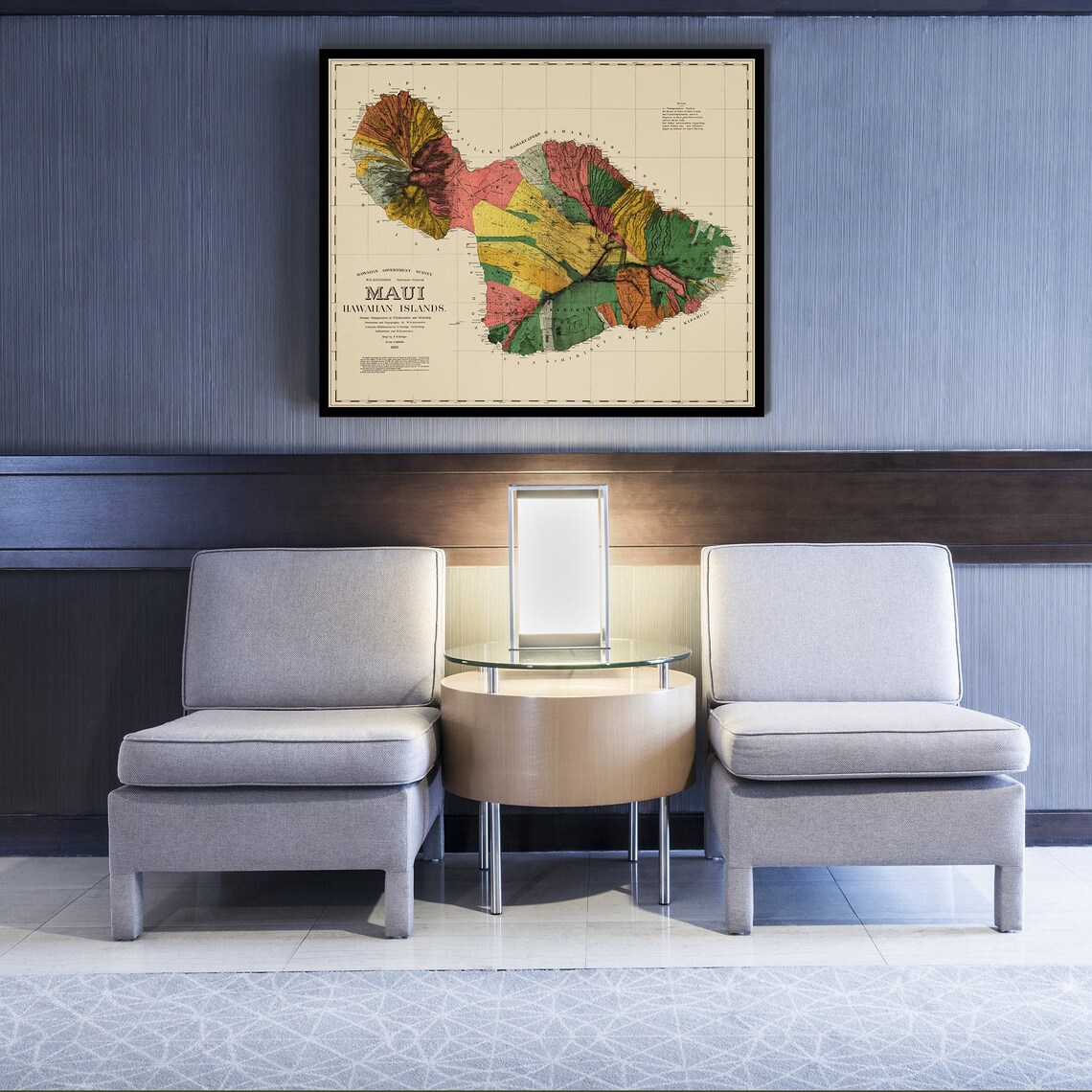 Maui Map Vintage Maui Map 1885 Restored Hawaii Map Maui - Etsy