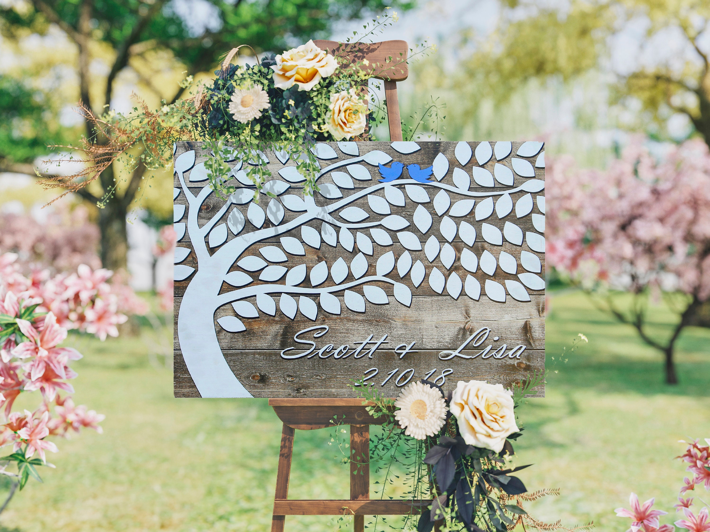 Personalized Tree Wedding Guest Book Tree Signing Board for | Etsy