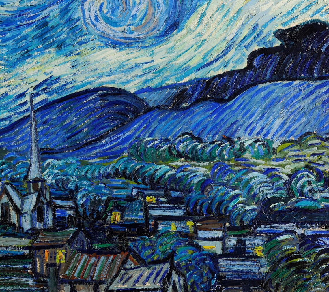 The Starry Night 1889 Vincent Van Gogh Painting Vincent Van | Etsy