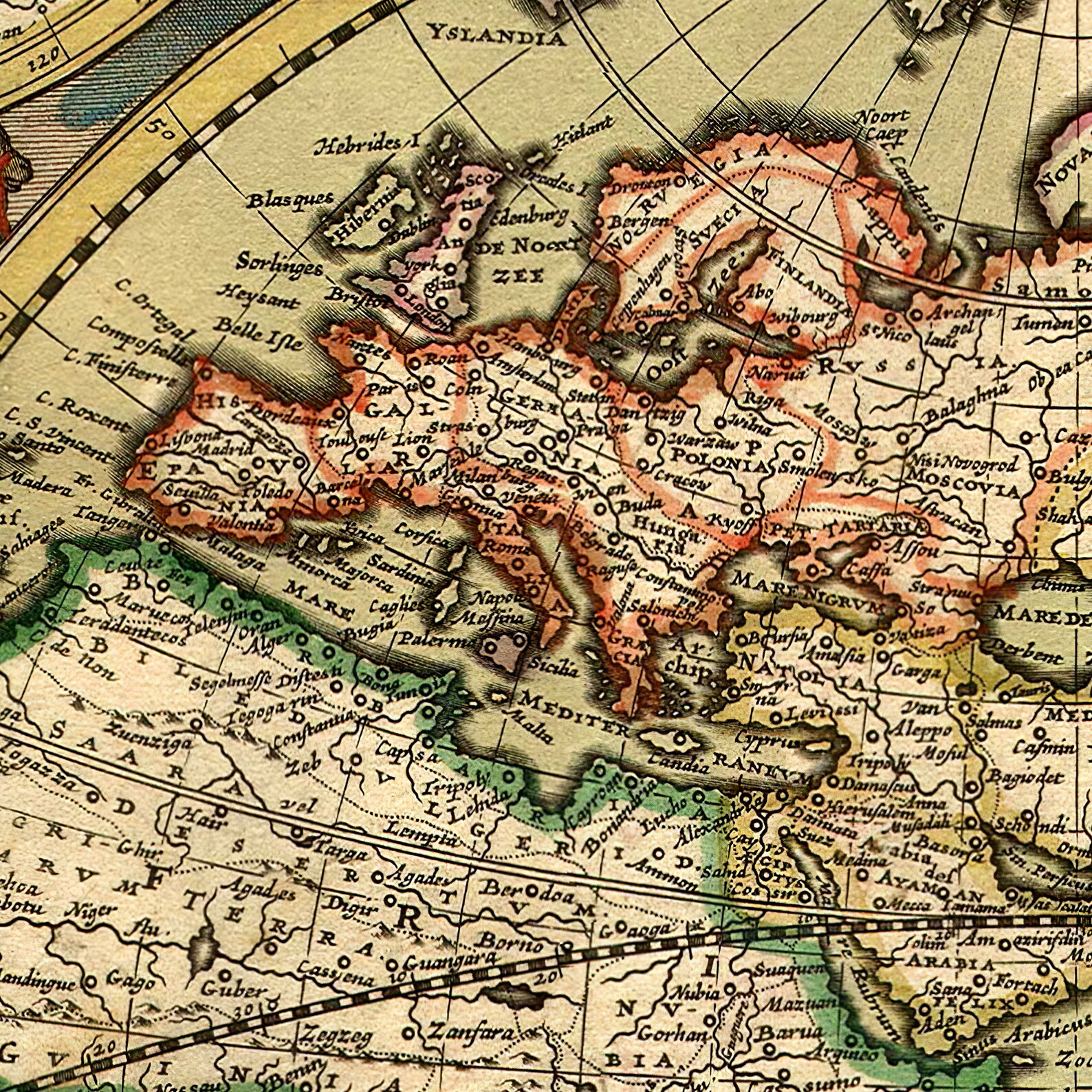 Vintage Old World Map 1689 Old Map Antique Restoration - Etsy