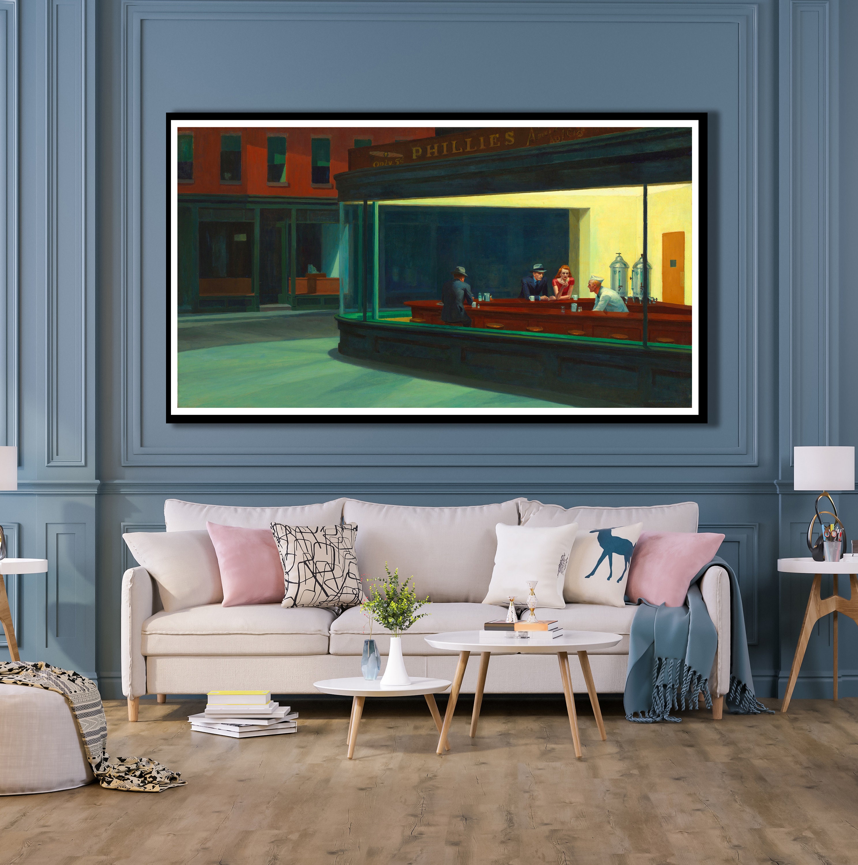 Nighthawks by Edward Hopper Painting Print Reproduction Wall - Etsy