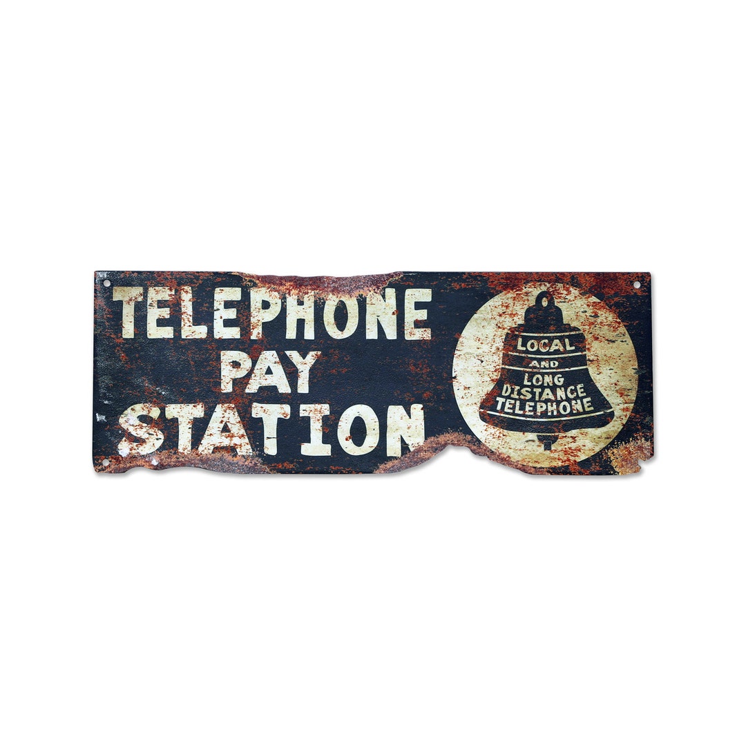 Plasma Cut Aluminum (dibond) Vintage Telephone Sign Rustic Sign Phone ...