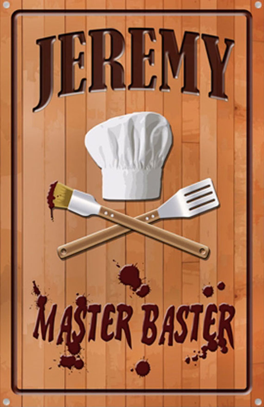 Personalized Metal Premium Master Baster Sign, BBQ Sign, Grill Sign ...