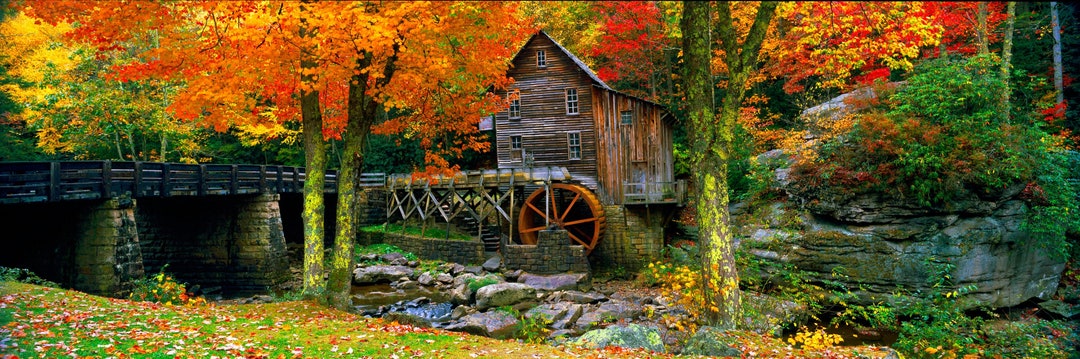 Babcock Crystal Mill by Dan Merkel Panoramic Photography Print Poster ...