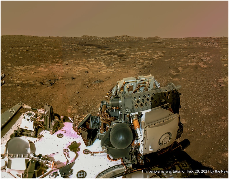 NASA PERSEVERANCE Rover Panorama 2021 Mars Landing | Etsy
