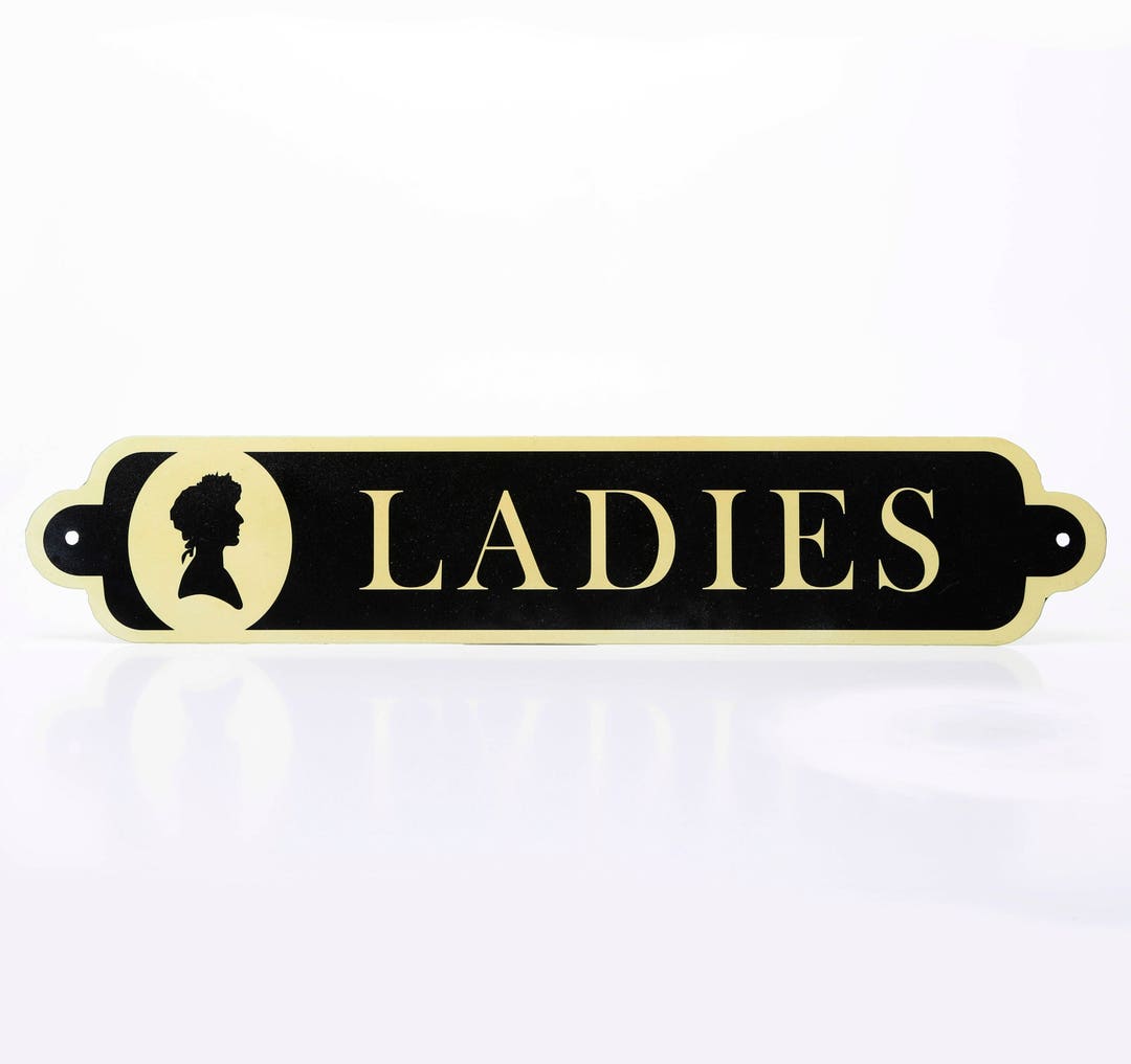 Vintage Restroom Sign Ladies Women Entrance, Women's Restroom, Building ...