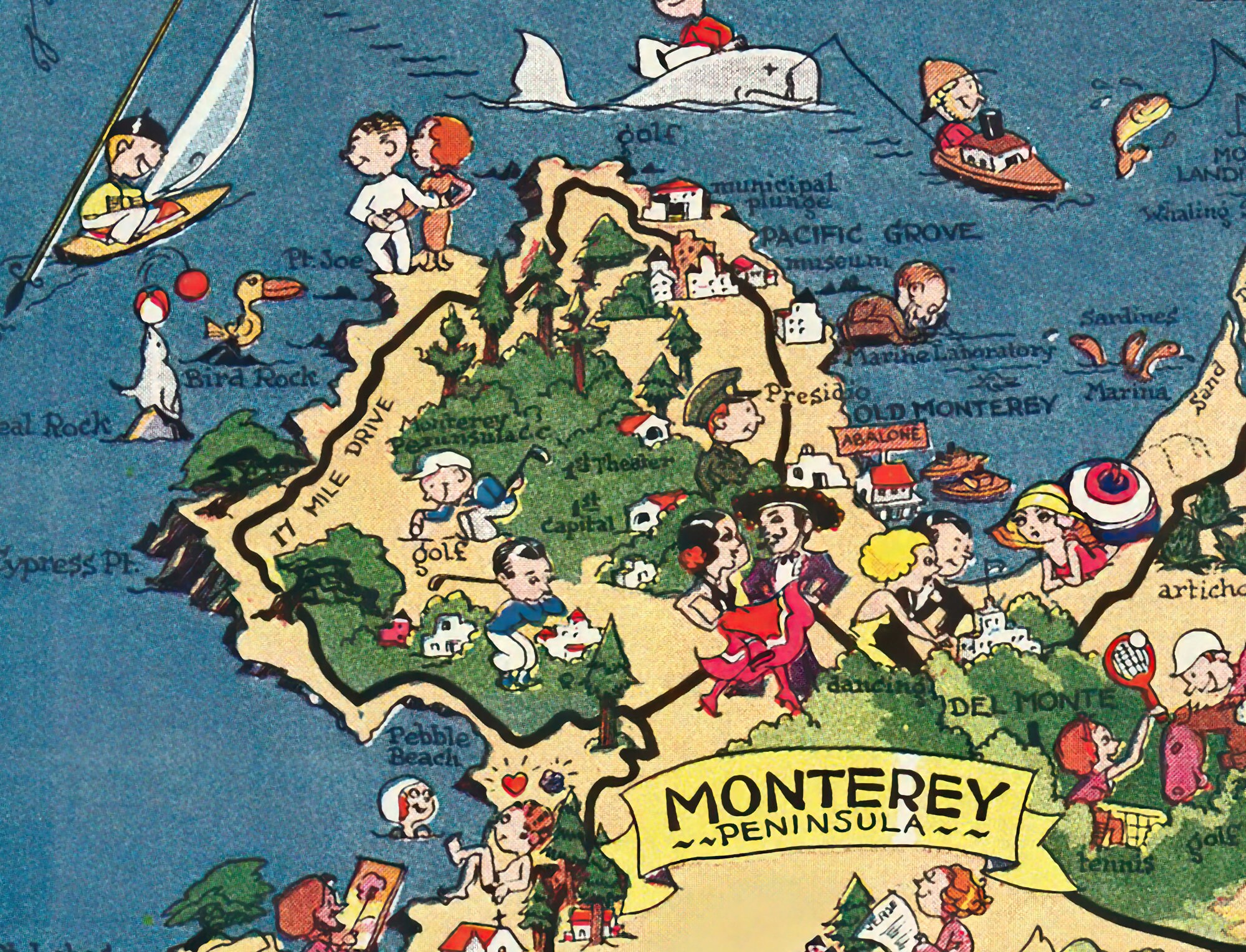 MONTEREY BAY Region Cartograph Poster Vintage California Map | Etsy