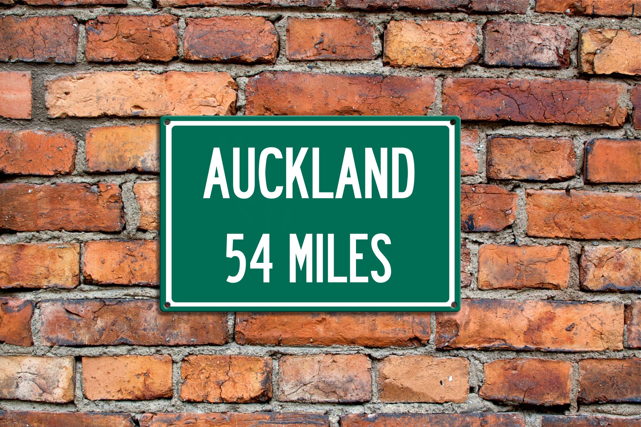 Personalized Aluminum Highway Distance Sign to Auckland, New Zealand ...