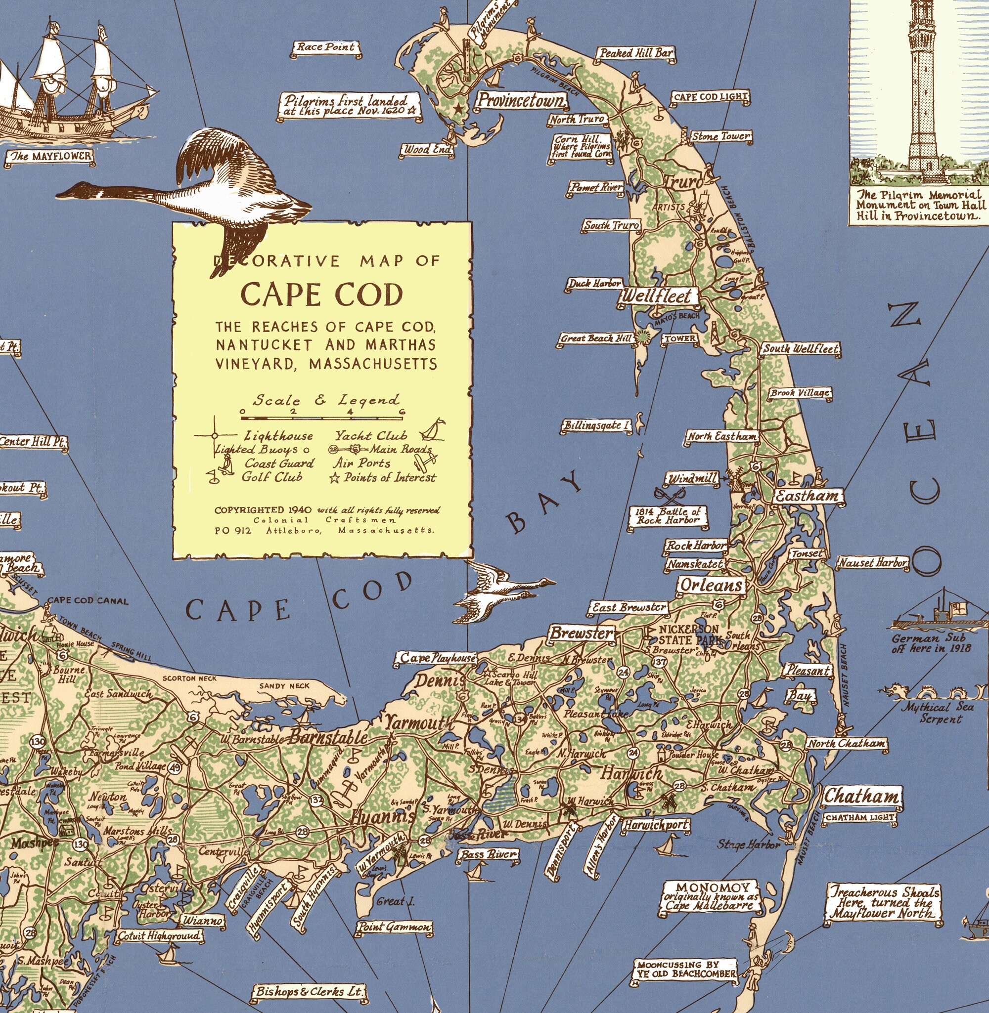 CAPE COD Region Cartograph Poster Vintage Massachusetts - Etsy