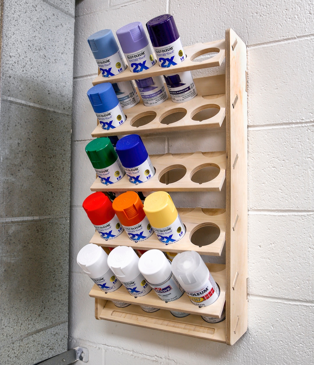 20 Can Spray Paint or Lube Can Wall Mount Storage Holder Rack Organizer ...