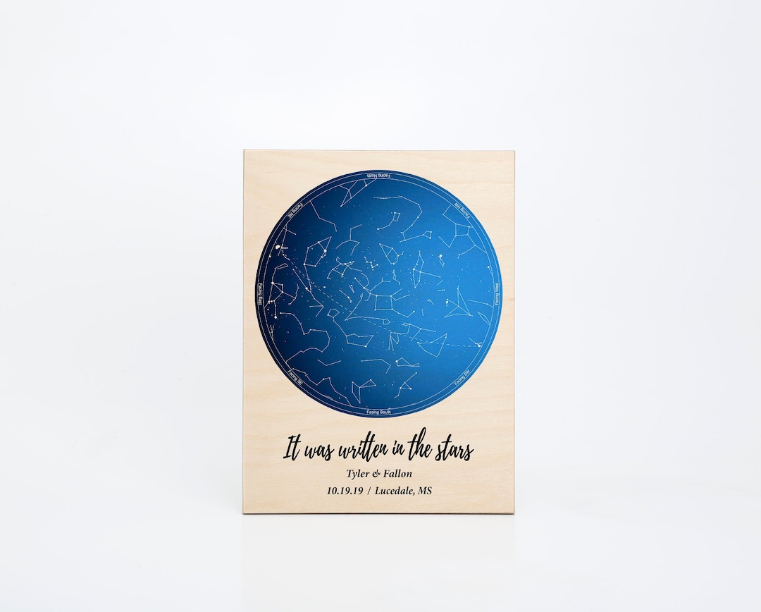 Custom Star Map Star Chart Anniversary Gift Personalized Engagement ...
