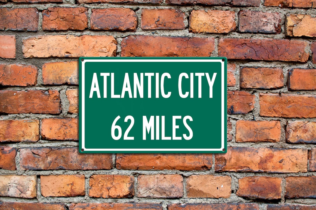 Personalized Aluminum Highway Distance Sign to Atlantic City, New ...
