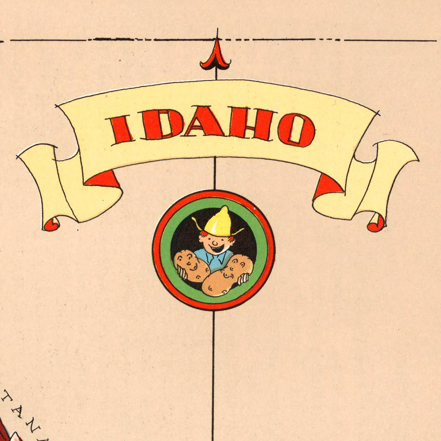 1930's Vintage Idaho State Map Cartoon Map Print Gallery | Etsy
