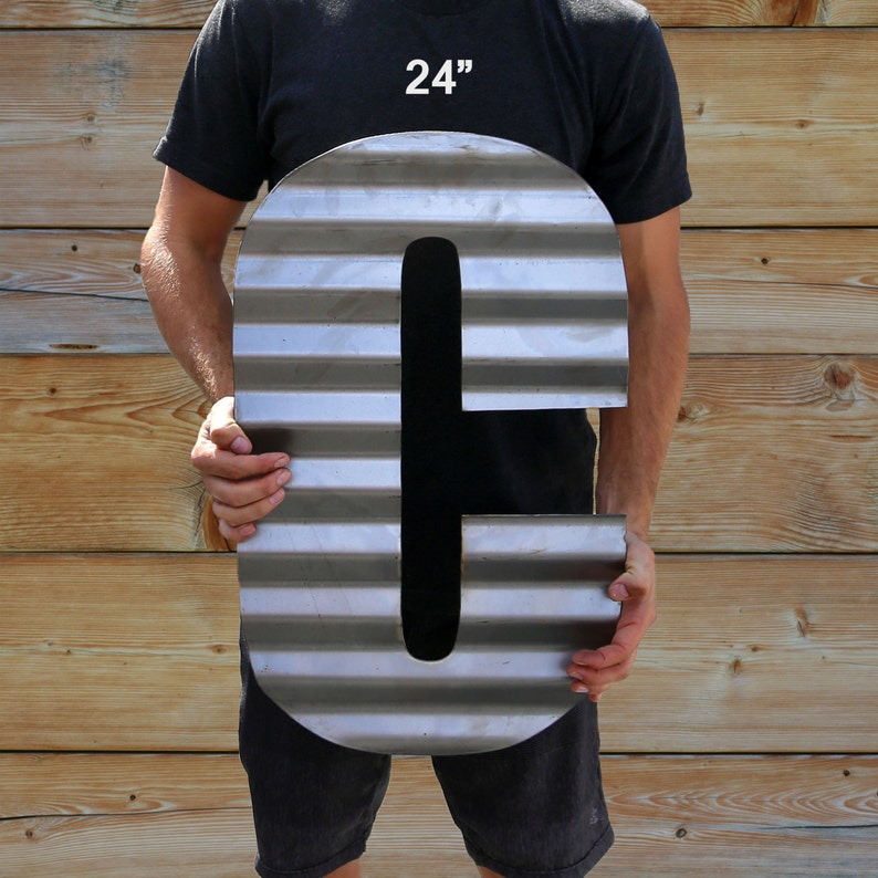 Tall Recycled Corrugated Metal Letters A-Z and Numbers 0-9 - Etsy
