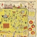 1928 Vintage Hollywood Map History and Movies Cartoon Map California ...