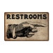 Vintage Pointing Hand Restroom Sign Rustic Metal Sign Restaurant Home ...