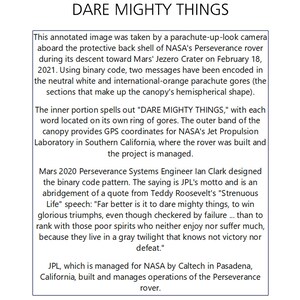 NASA - Dare Mighty Things - Perseverance Parachute NASA Print Space ...