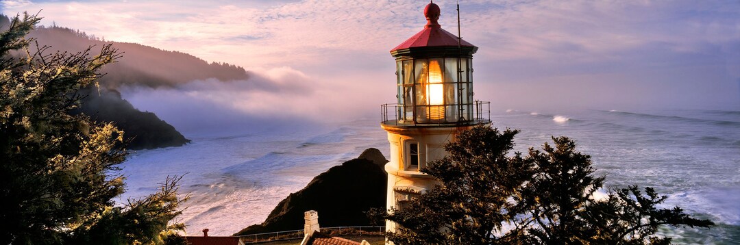 Lighthouse and Clouds by Dan Merkel Panoramic Photography Print Poster ...